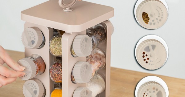 Porsima 1079 Square Prism with Rotating Stand and Rotating Lid 12-Piece ...